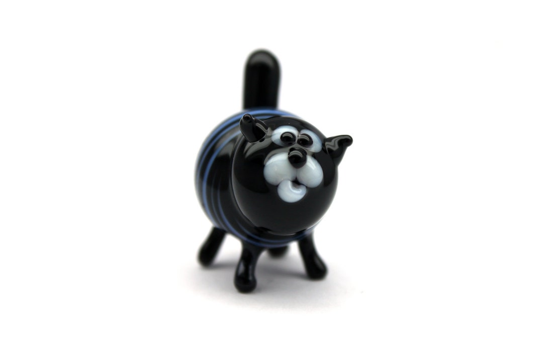 Glass Cat Miniature, Animals Glass, Art Glass Cat, Glass Blown Cat ...