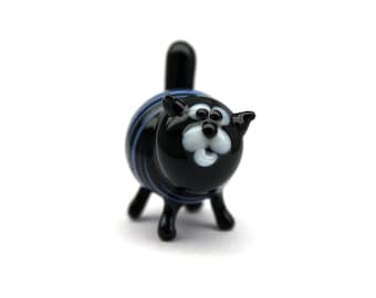 Glass Cat Miniature, Animals Glass, Art Glass Cat, Glass Blown Cat ...