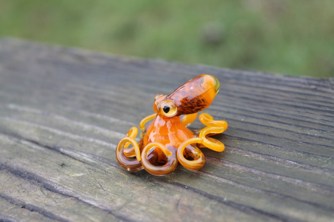 Small Glass Octopus Glass Figurine Miniature Octopus Little Glass Animals Murano Gift Blown ...