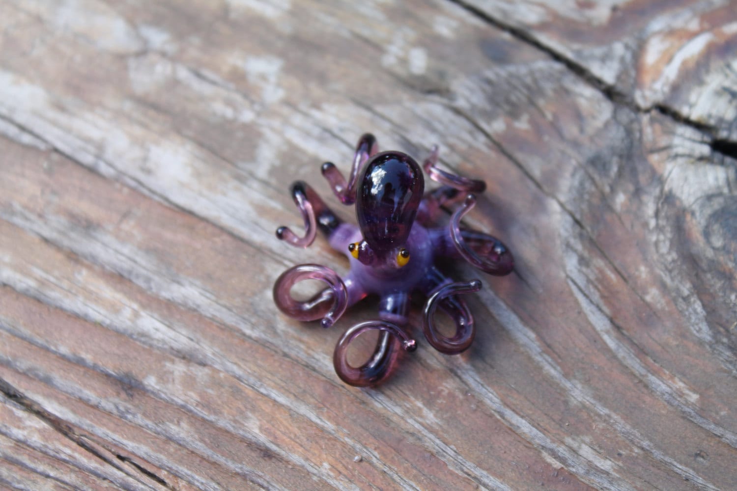 Small Glass Octopus Animal Figurines Miniature Octopus Little Glass ...