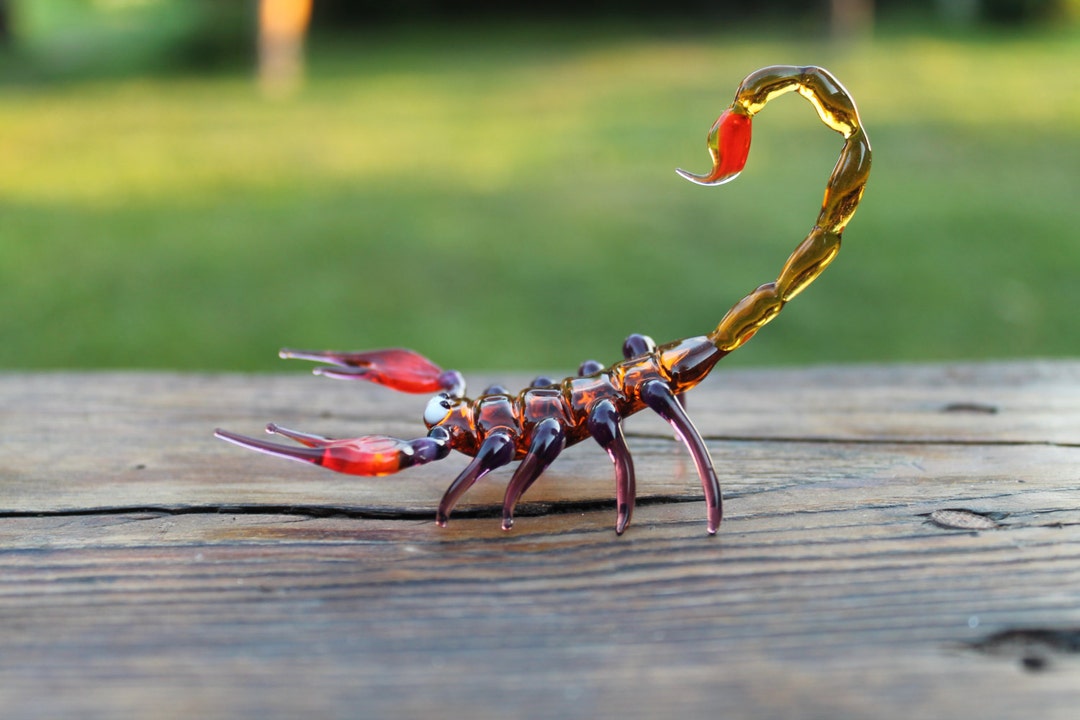 Black Glass Scorpion Figurine Glass Scorpio Scorpion Glass Miniature ...