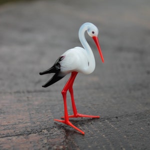 Small Glass Stork Bird Murano Gift Blown Stork Sculpture Art ...