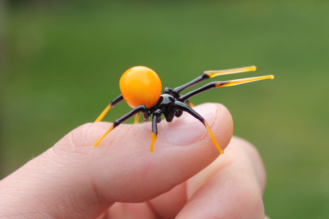Glass Spider Figurine Blown Glass Spider Glass Spider Miniature Glass ...