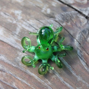 Small Glass Octopus Animal Figurines Miniature Octopus Little Glass ...