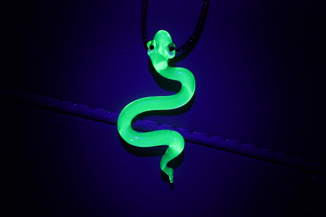 Uranium Glass Snake Pendant Uranium Vaseline Glass Figurine Snake Glass ...