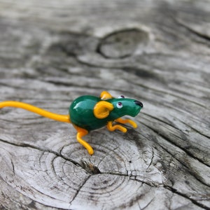 Rat Glass Miniature, Handmade Blown Glass Small Figurine, Art Glass ...