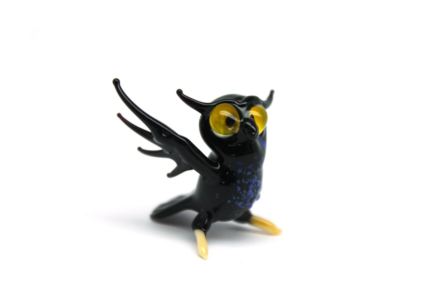 Miniature Blown Glass Owl beautiful bird art home decor | Etsy