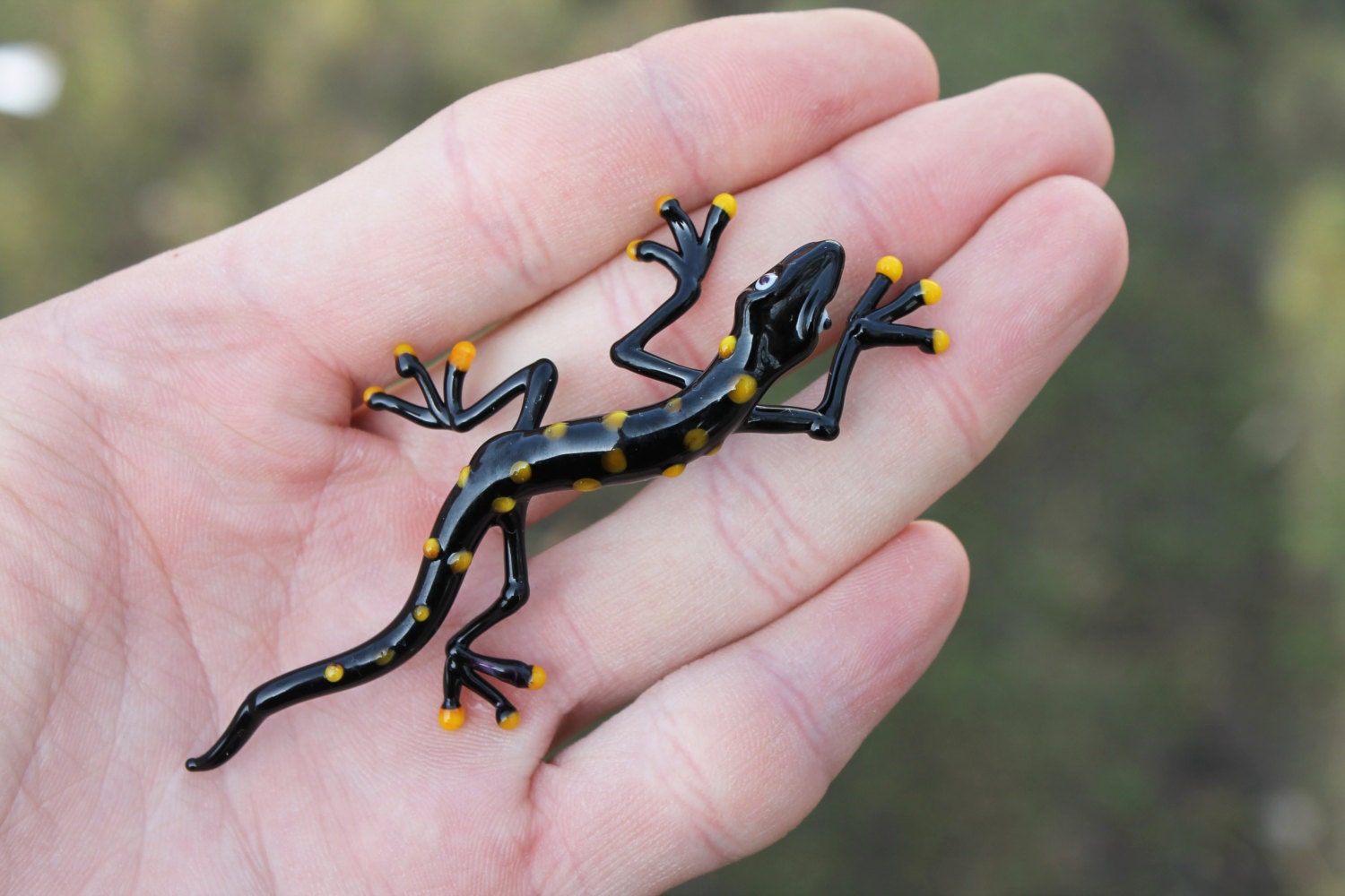 Spotted Salamander the Lizard Glass Salamander Figurine Blown Glass ...