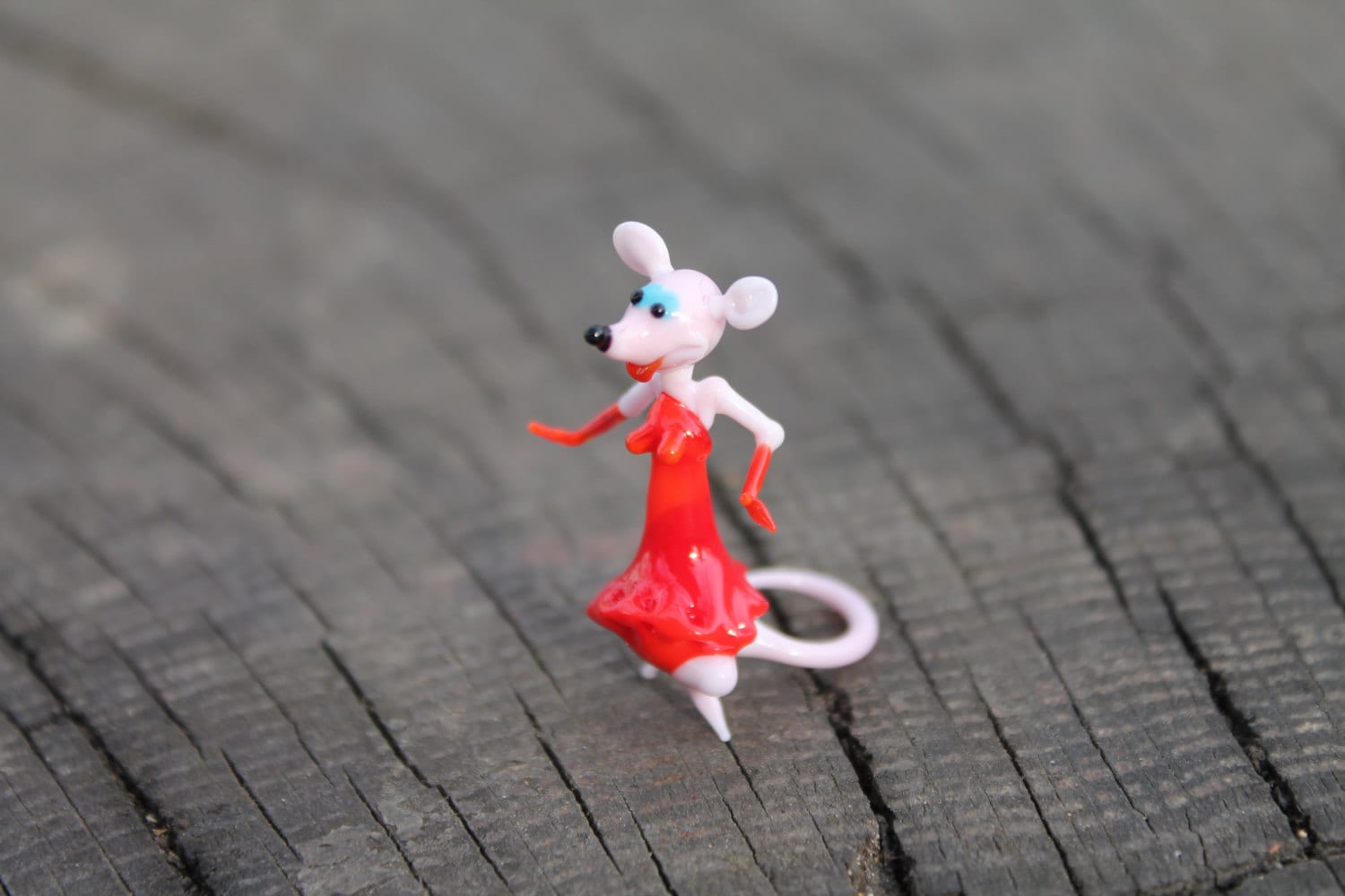 Glass Mouse Figurine Art Glass Mouse Blown Glass Mouse Little Glass ...