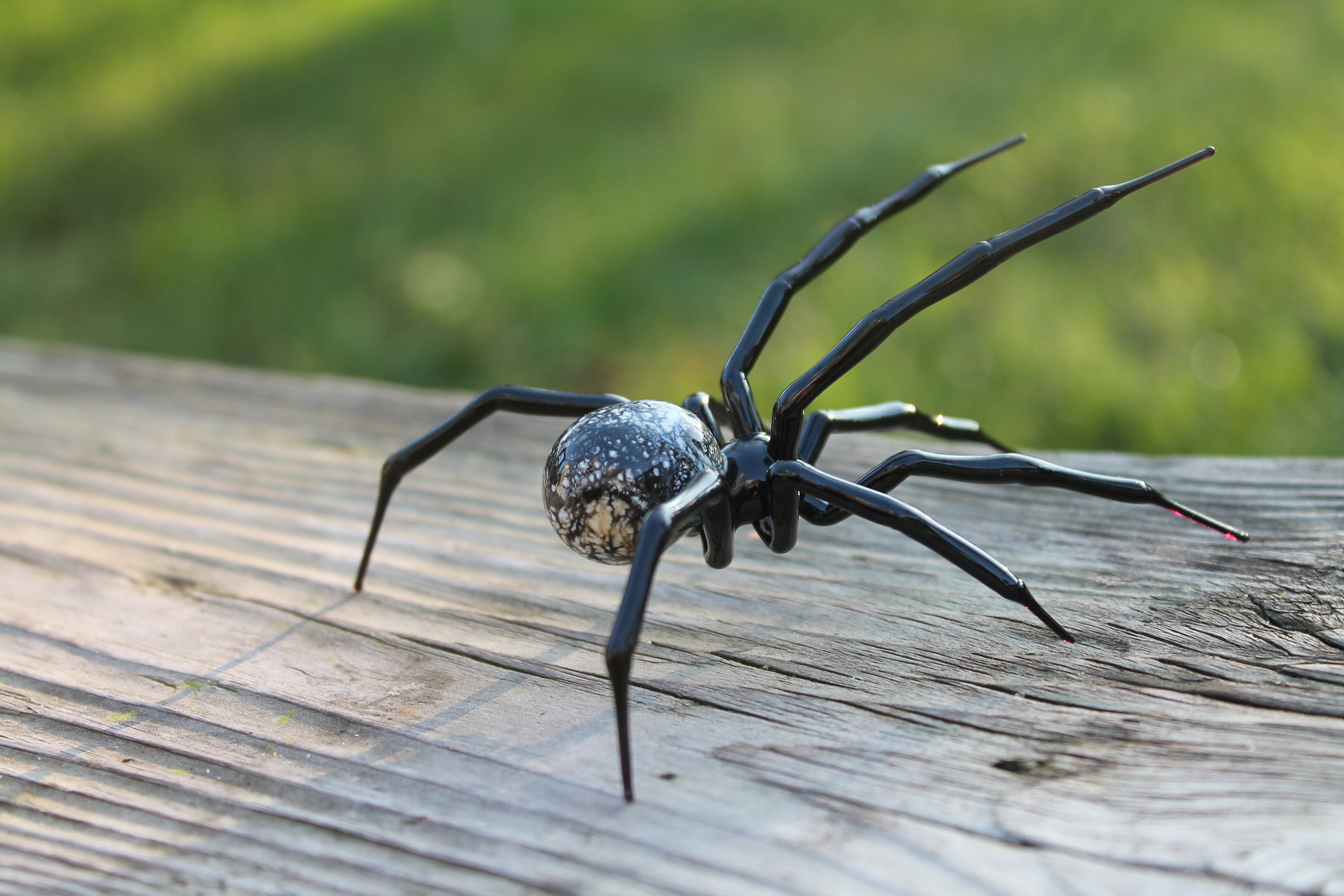 Glass Figurine Garden Spider, Figurine Blown Glass Spider, Handblown ...