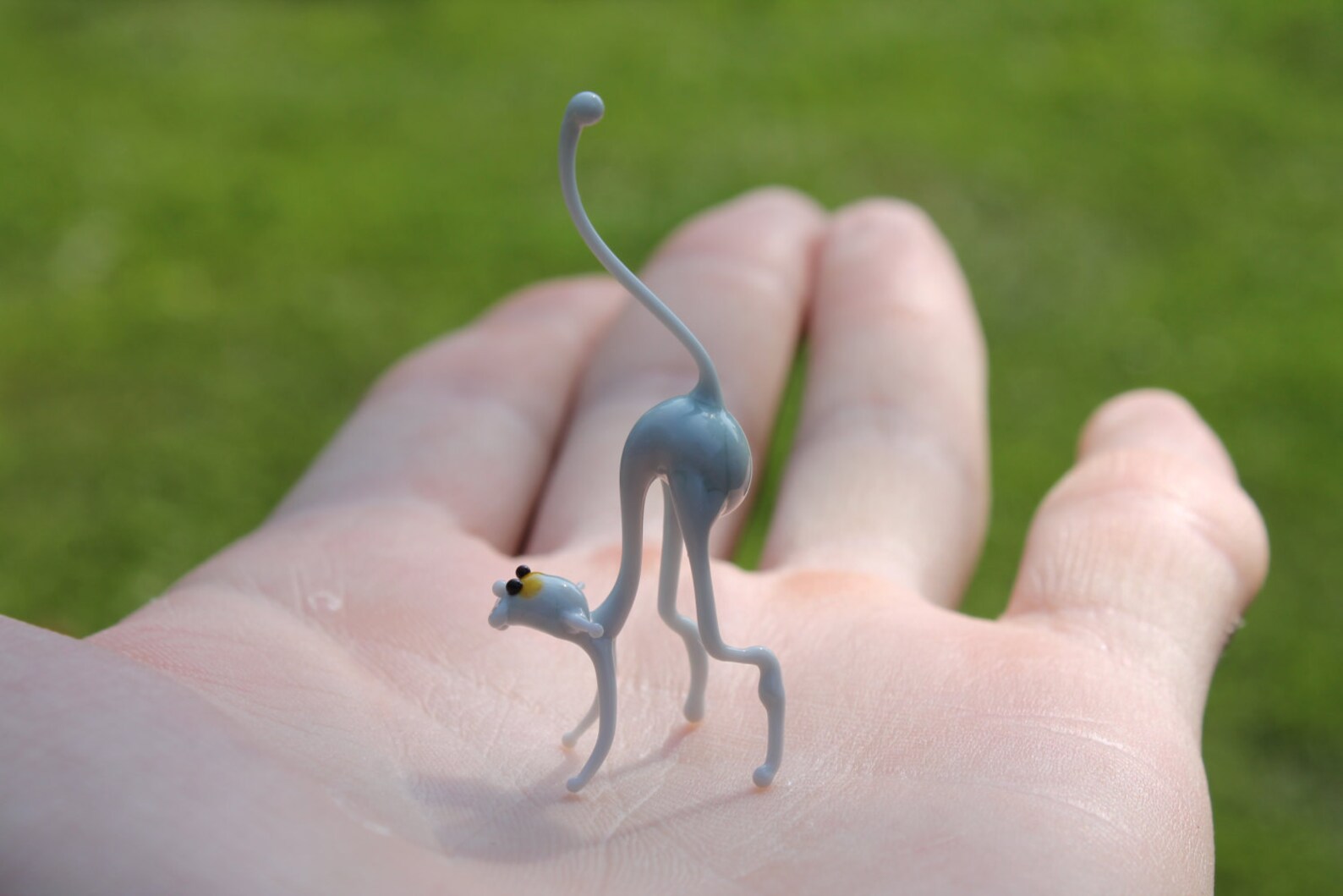 Glass Cat Miniature Animals Glass Art Glass Cat Glass Blown | Etsy