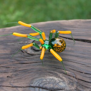 Glass Spider Figurine - Blown Glass Spider - Glass Spider Miniature ...