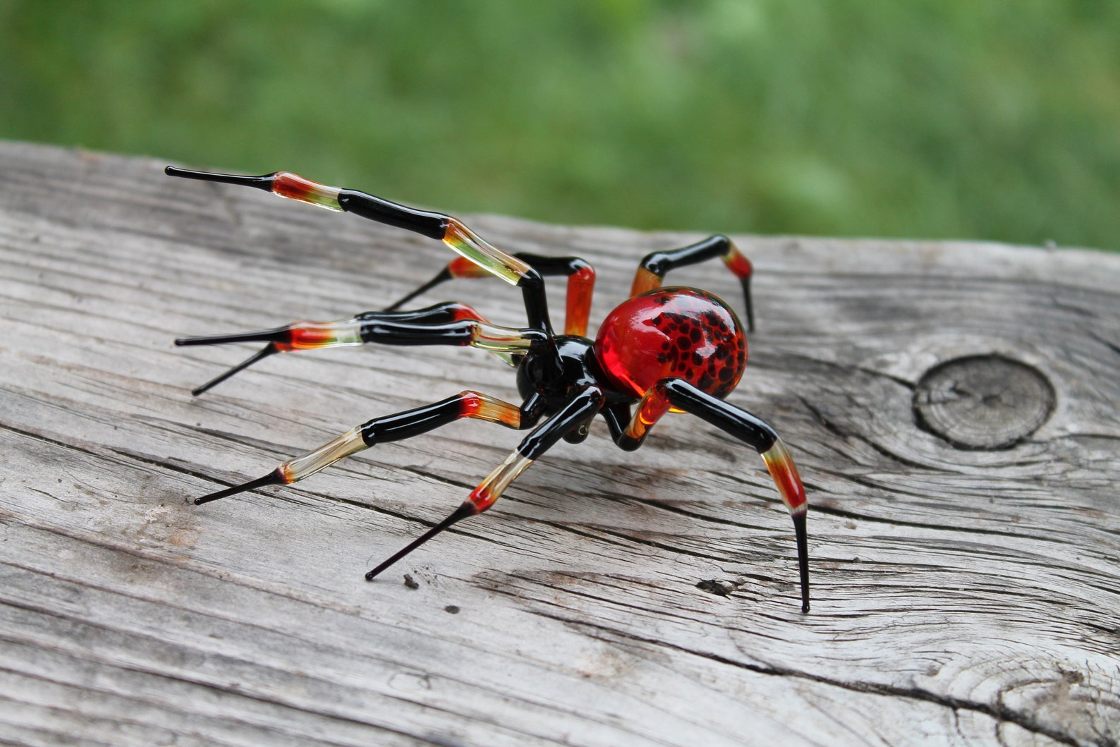 GLASS SPIDER Lampwork Handcrafted Glass Animal, Art Glass Spider ...