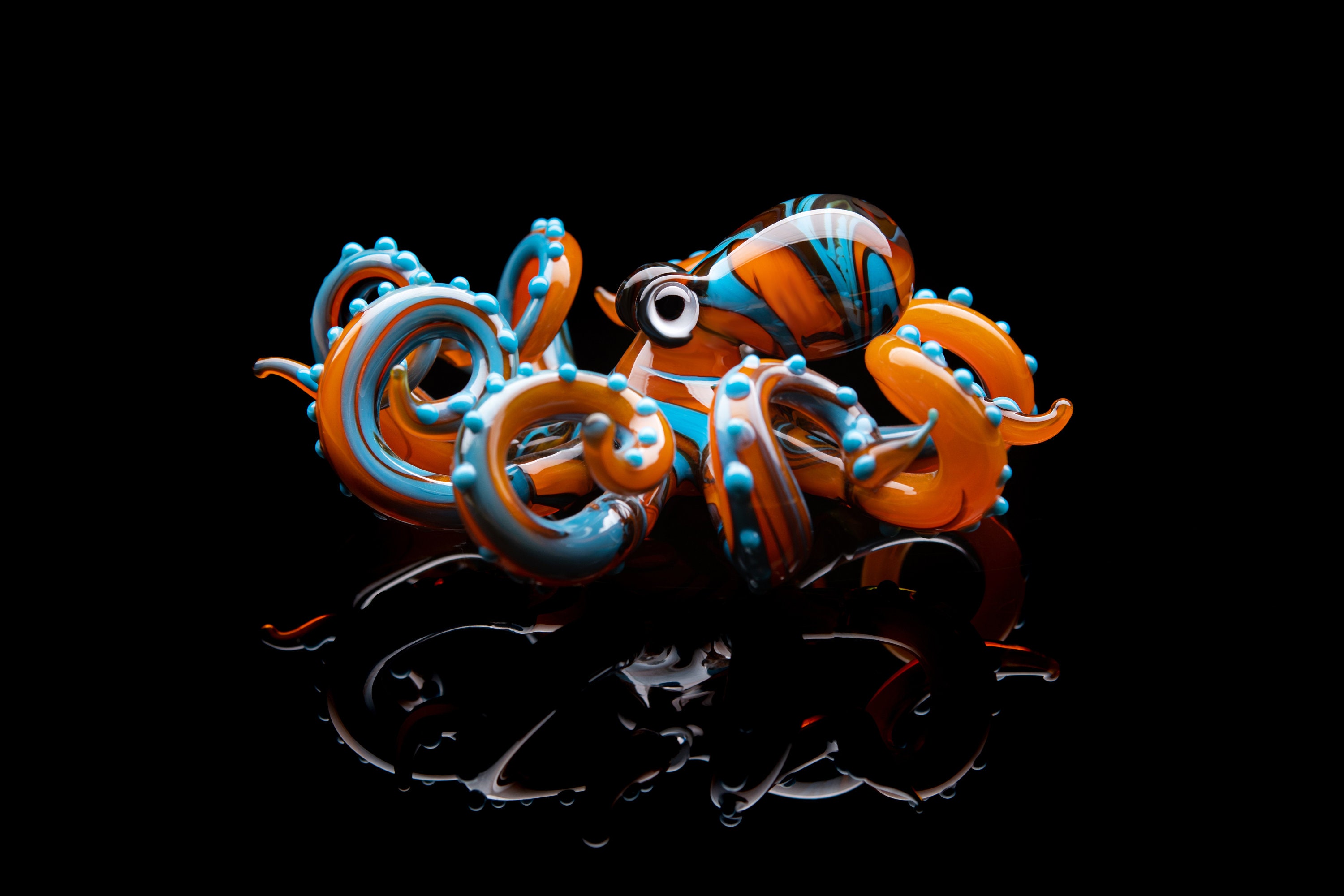 Blown Glass Octopus Glass Figurine Octopus Glass Ocean Octopus Kraken ...