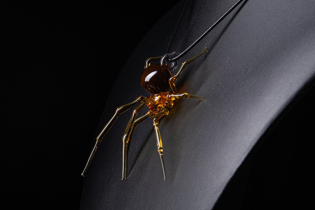Spider Necklace, Goth Necklace, Spider Pendant, Spider Pendant, Jeweled ...