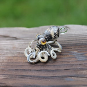 Handcrafted Banded Octopus Murano Glass Pendant - Octopus Glass Rear ...