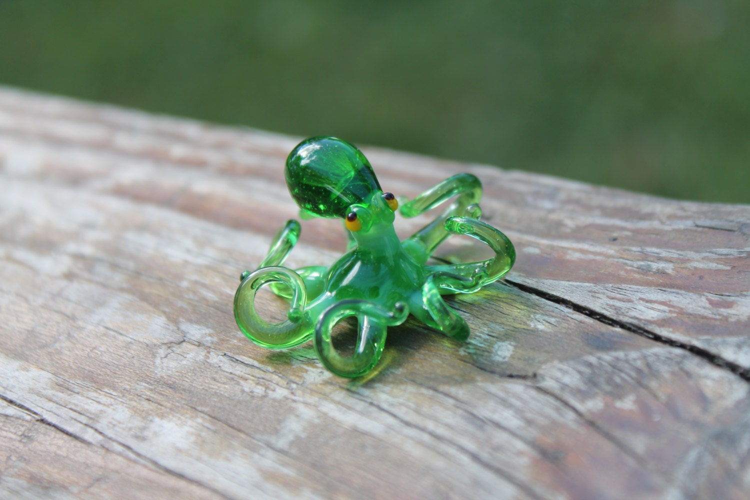 Small Glass Octopus Animal Figurines Miniature Octopus Little Glass ...