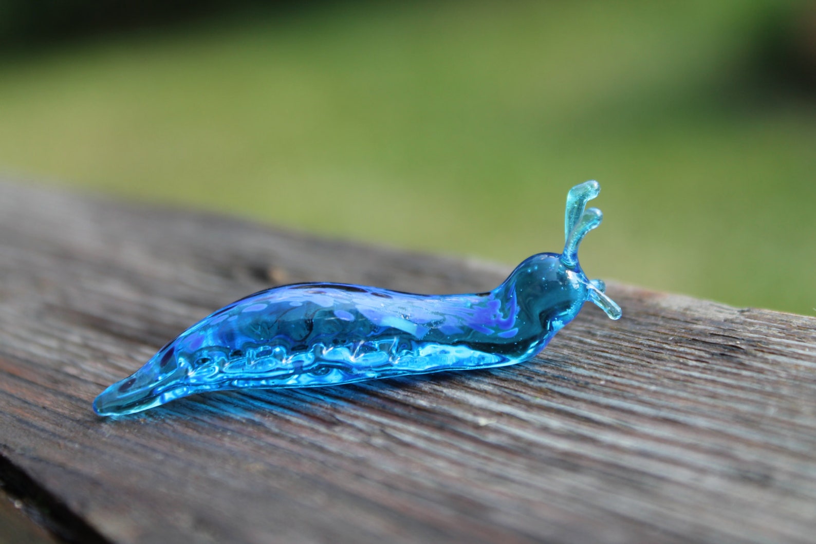 Blue Spotted Slug Glass Sculpture GLASS SLUG Lampwork Glass | Etsy