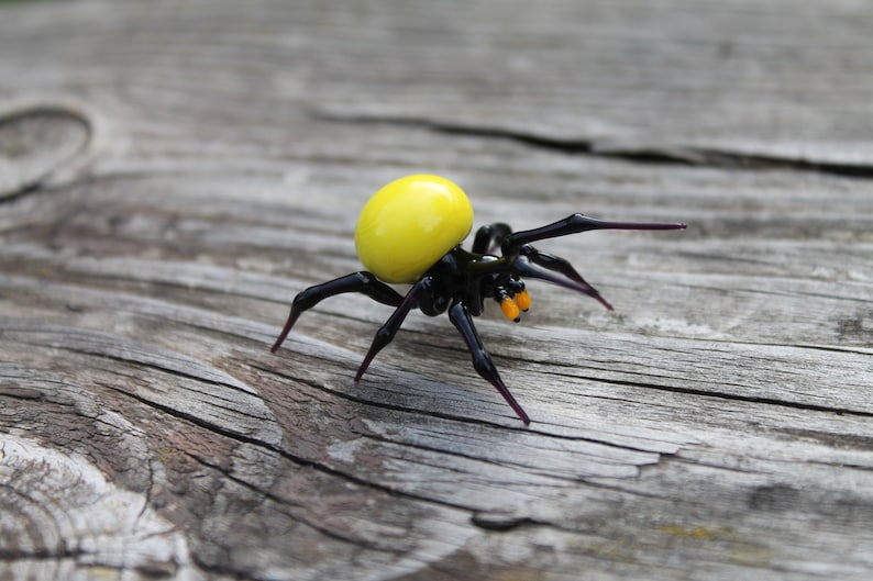 Glass Spider Figurine Blown Glass Spider Glass Spider Miniature Glass ...