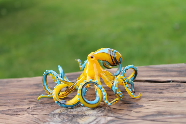Blown Glass Octopus Glass Figurine Octopus Glass Ocean Octopus - Etsy