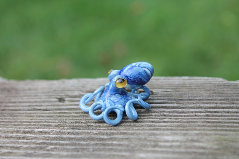 Small Glass Octopus Glass Figurine Miniature Octopus Little - Etsy