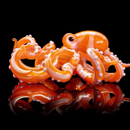Blown Glass Octopus Glass Figurine Octopus Glass Ocean Octopus - Etsy