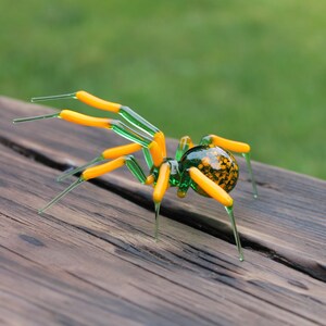 Glass Spider Figurine - Blown Glass Spider - Glass Spider Miniature ...