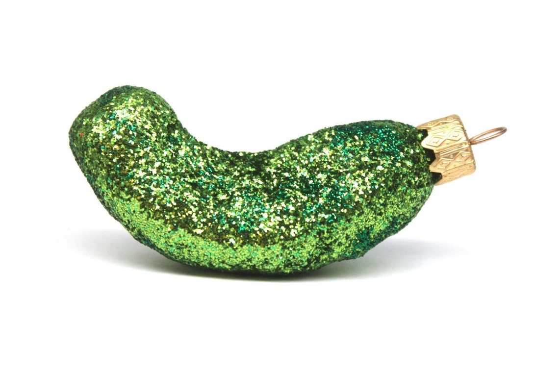 GREEN SPARKLE PICKLE Blown Glass Christmas Glass Christmas Pickle - Etsy