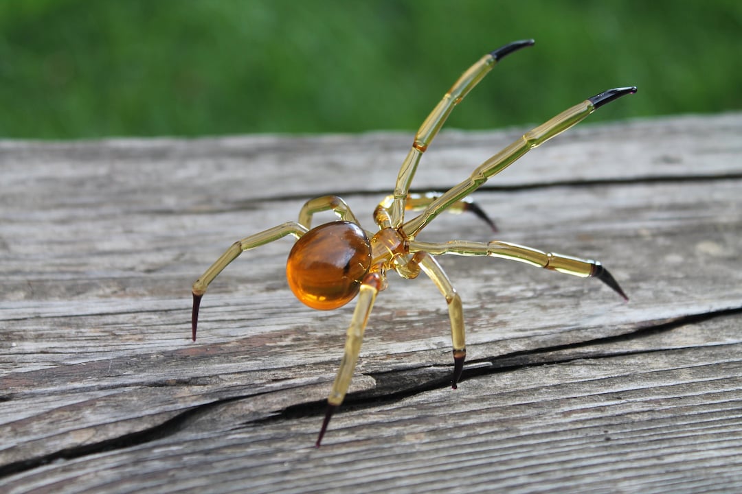 Glass Hand-blown Glass Spider Collectible Figurine, Glass Spider ...