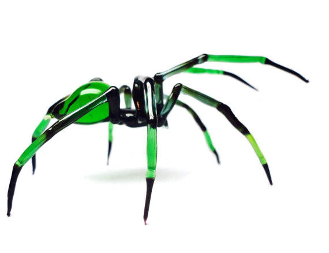 Glass Spider Figurine - Blown Glass Spider - Glass Spider Miniature ...