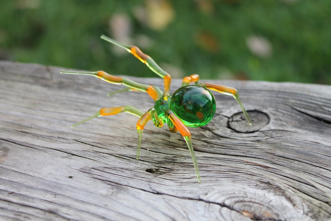 GLASS SPIDER Lampwork Handcrafted Glass Animal, Art Glass Spider ...