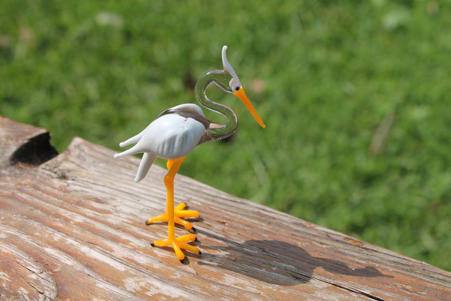 Glass Heron Bird Glass Sculpture Animals Glass Art Glass - Etsy
