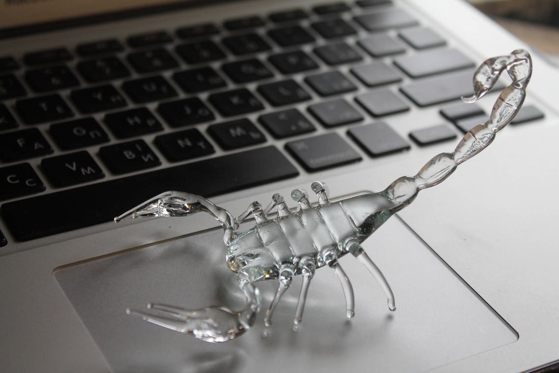 Glass Figurine Scorpion Blown Glass Animals Murano Glass Scorpion ...