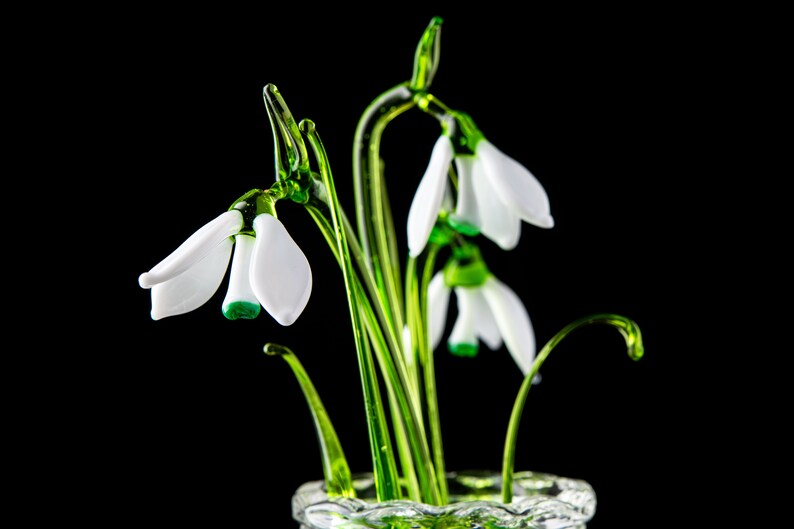 Mother's Day Flower Snowdrop Set of Three Glass Snowdrops - Etsy