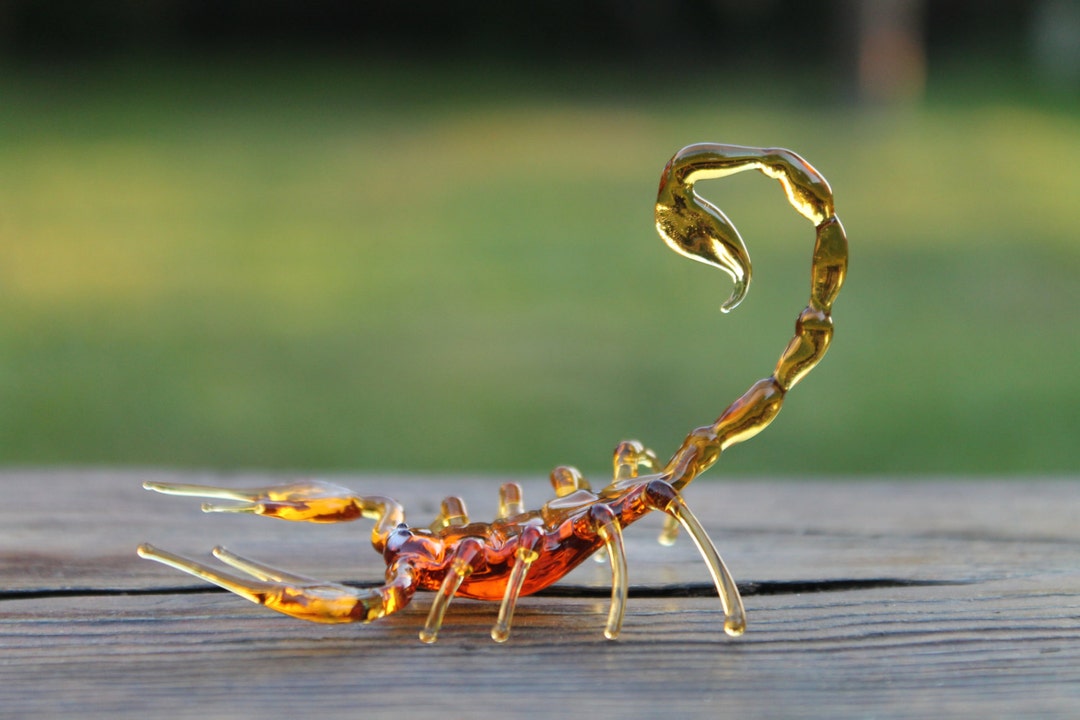 Black Glass Scorpion Figurine Glass Scorpio Scorpion Glass Miniature ...