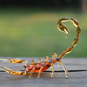 Black Glass Scorpion Figurine Glass Scorpio Scorpion Glass Miniature ...