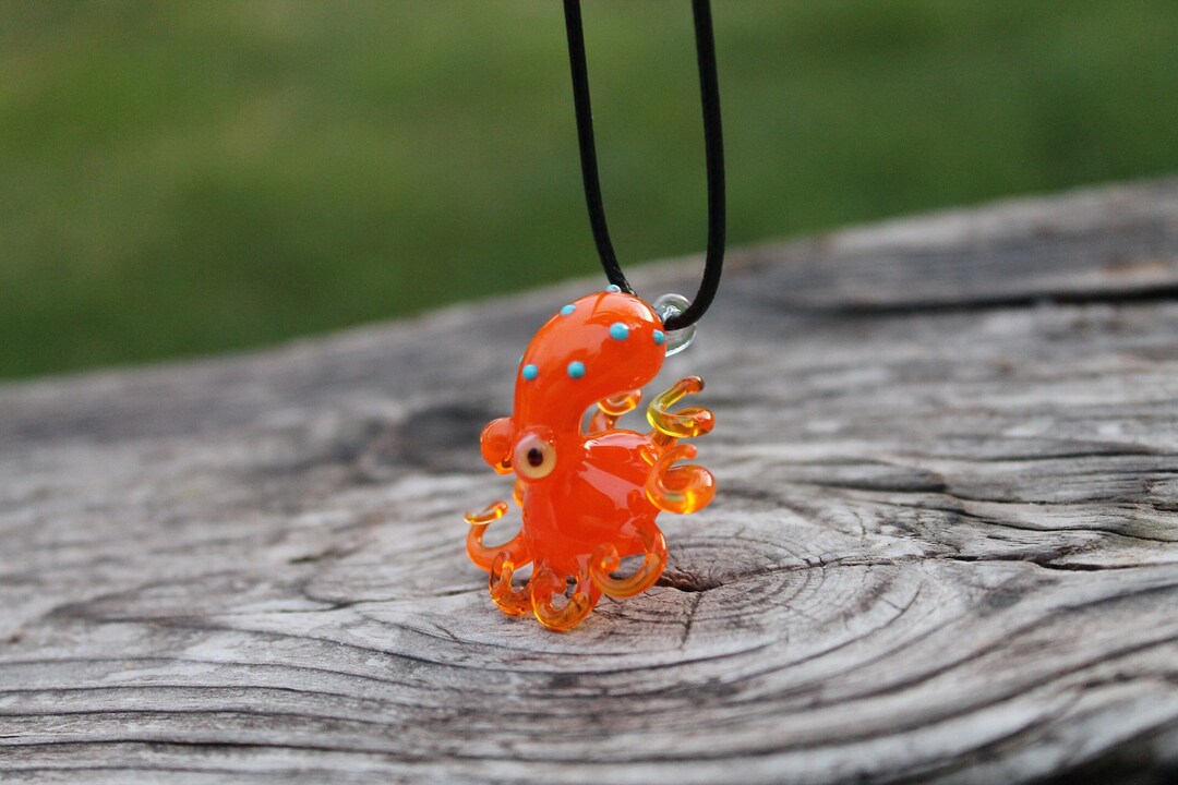 Handcrafted Banded Octopus Murano Glass Pendant - Octopus Glass Rear ...