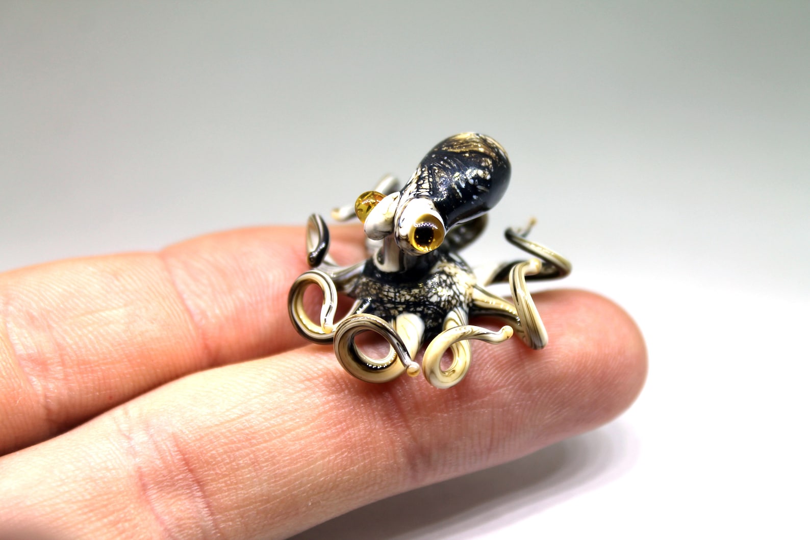 Small Glass Octopus Glass Figurine Miniature Octopus Little Glass ...
