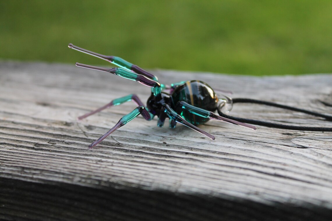 Purple Pendant Spider Animals Glass, Hanging Blown Glass Spider, Blown ...