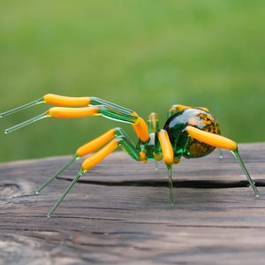 Glass Spider Figurine - Blown Glass Spider - Glass Spider Miniature ...