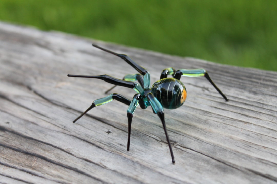 GLASS SPIDER Lampwork Handcrafted Glass Animal, Art Glass Spider ...