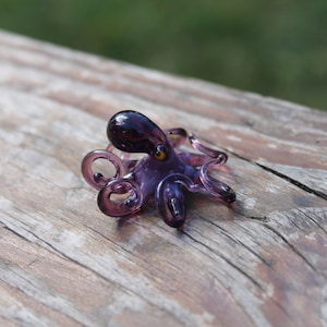 Small Glass Octopus Animal Figurines Miniature Octopus Little Glass ...