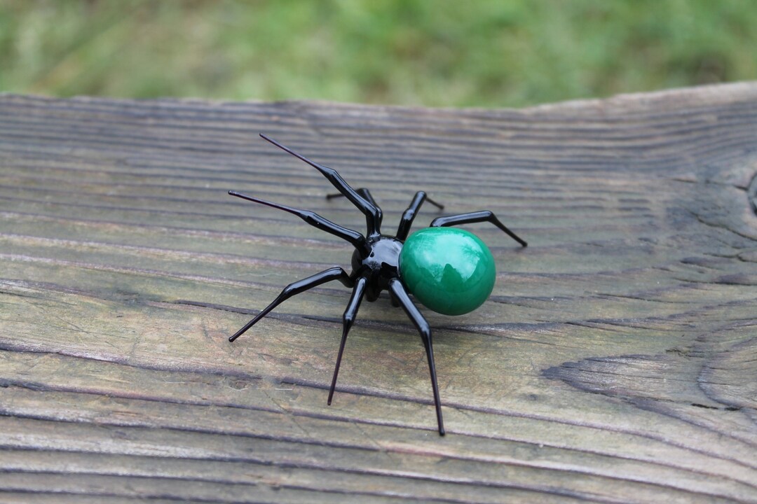 Green Turquoise Handmade Craft Spider Glass Art Glass Spider Figurine ...