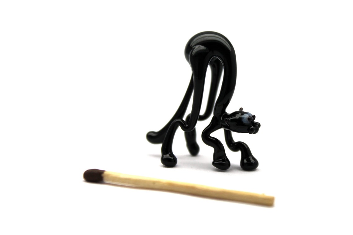 Glass Cat Miniature, Animals Glass, Art Glass Cat, Glass Blown Cat ...