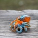 Blown Glass Orange and Blue Octopus Glass Figurine Octopus Glass Ocean ...