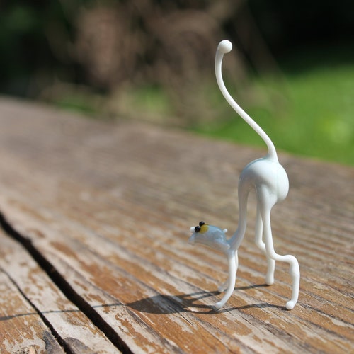 Glass Cat Miniature Animals Glass Art Glass Cat Glass Blown - Etsy