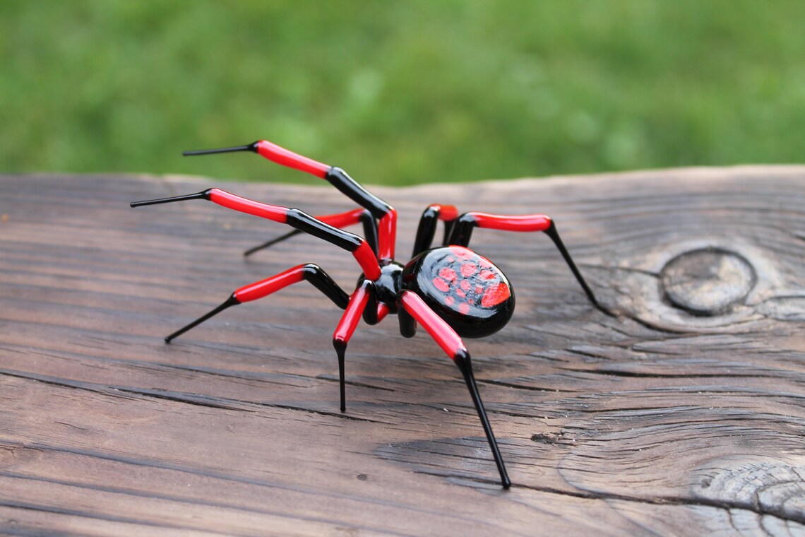 Glass Spider Figurine, Figurine Blown Glass Spider, Handblown Glass ...