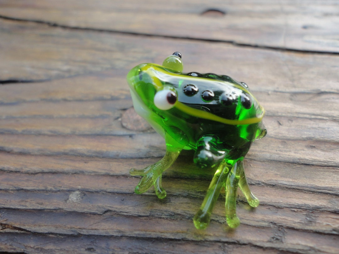 Glass Frog Hand-blown Collectible Figurine, Art Glass, Blown Glass ...