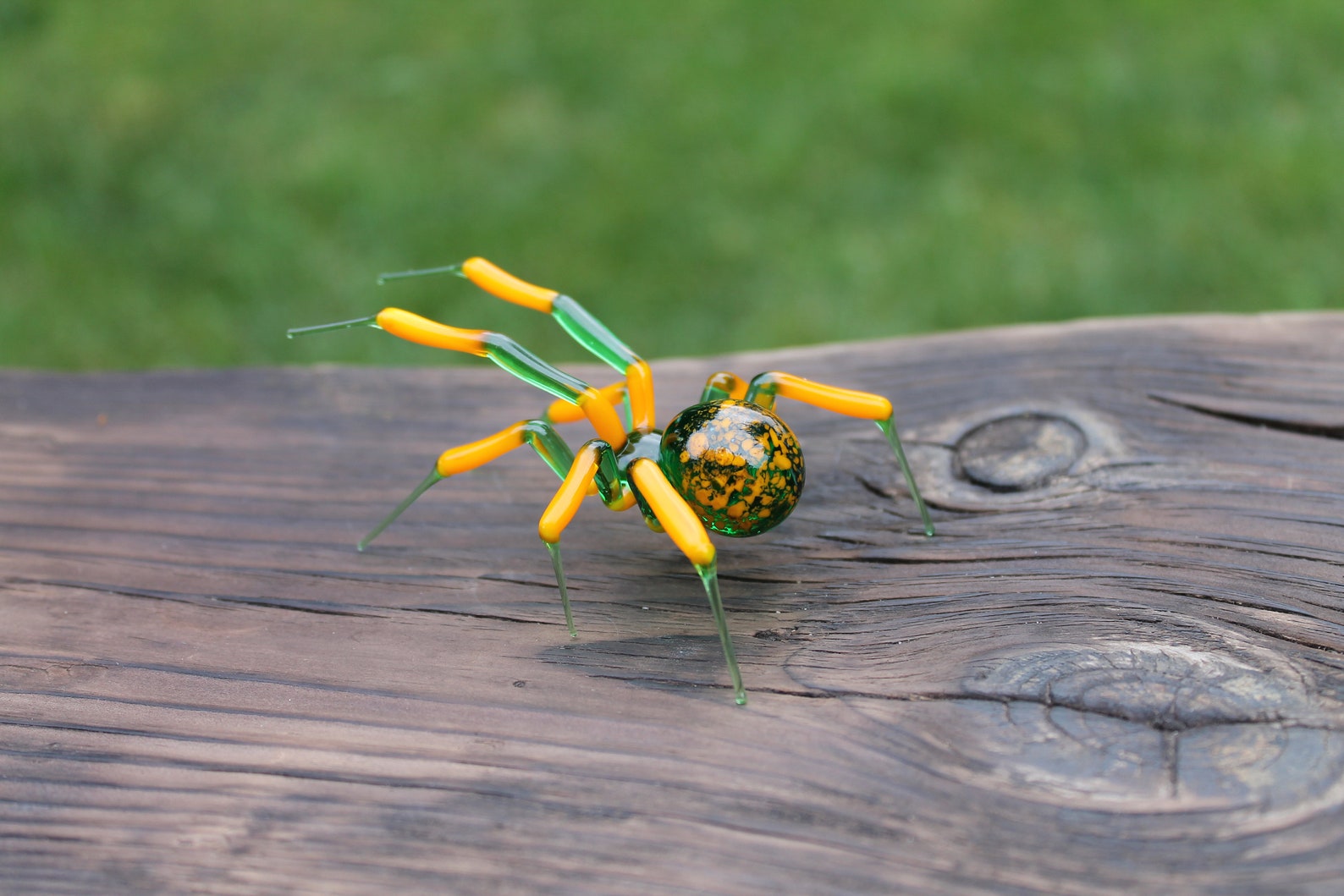 Glass Spider Figurine - Blown Glass Spider - Glass Spider Miniature ...