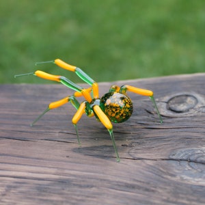 Glass Spider Figurine - Blown Glass Spider - Glass Spider Miniature ...